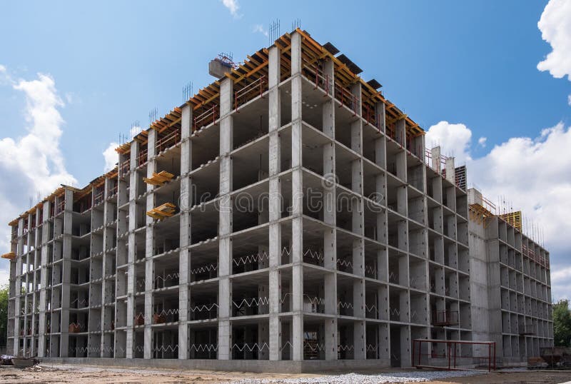 Apartment Building Under Construction Stock Image - Image of high ...