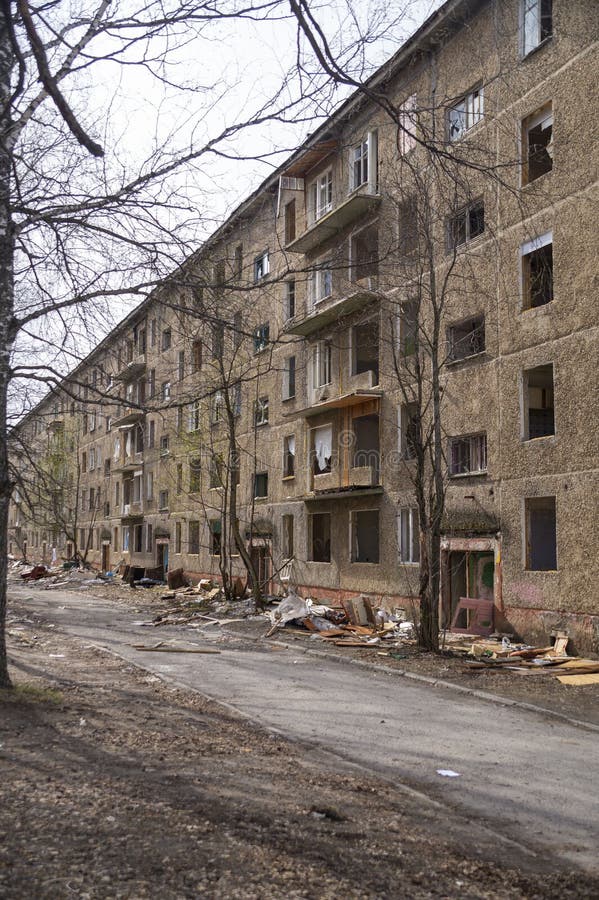 Apartment Building Under Demolition Stock Image - Image of wall ...