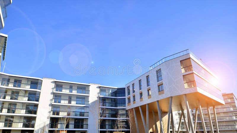 A Apartment Building with a Unique Architectural Solution. Stock Photo ...