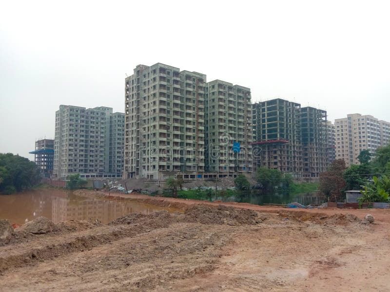 Apartment Building View for Living Stock Photo - Image of blue ...