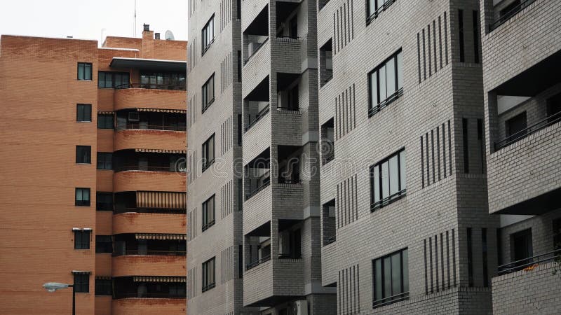 Apartment Buildings with Contrasting Facades Stock Image - Image of ...
