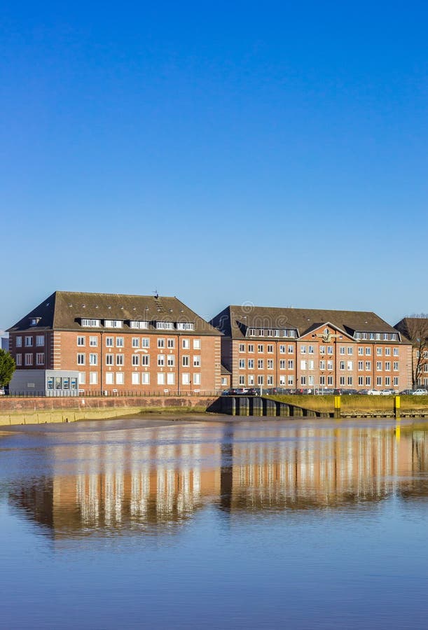 Apartment Buildings at the Geeste River in Bremerhaven Stock Image ...