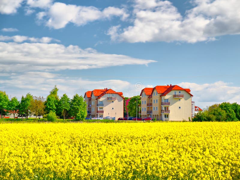 Apartment Buildings at Spring Stock Photo - Image of beautiful, estate ...