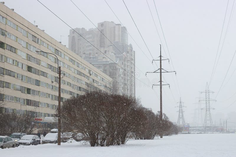 Power Transmission Line And Christmas Tree Stock Photo - Image of cable ...
