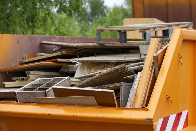Apartment Clearance Bulky Waste on a Container Stock Image - Image of ...