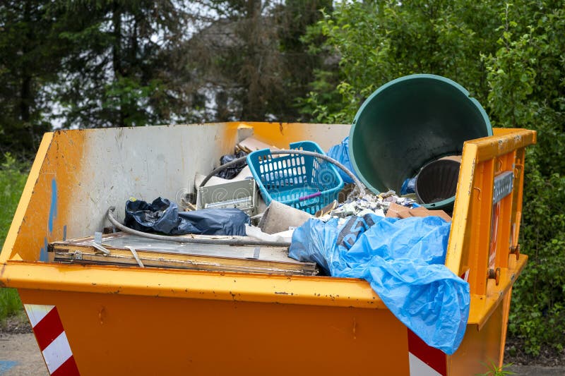 Apartment Clearance Bulky Waste on a Container for Recycling Stock ...