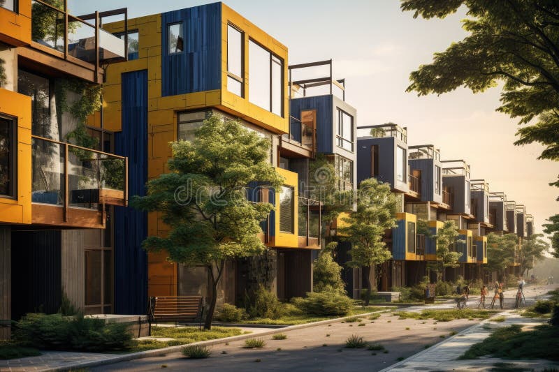 Apartment Complex with Balconies Stock Image - Image of luxury, complex ...