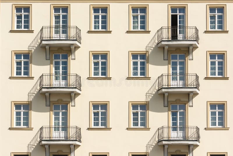 Apartment Complex Facade stock photo. Image of concrete - 48516788