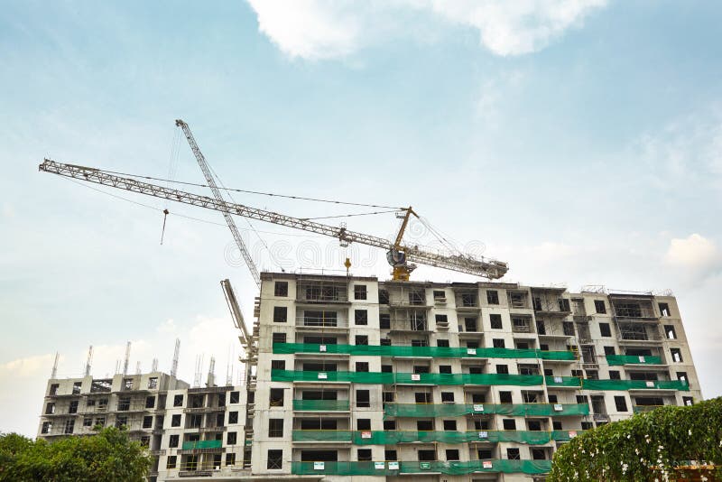 Apartment Construction in Progress Stock Image - Image of building ...