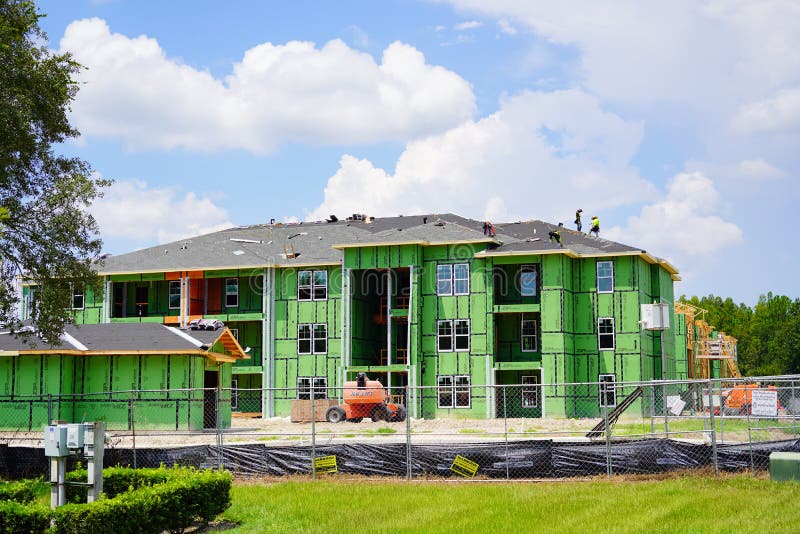 An Apartment Construction Site Editorial Photo - Image of huge, green ...