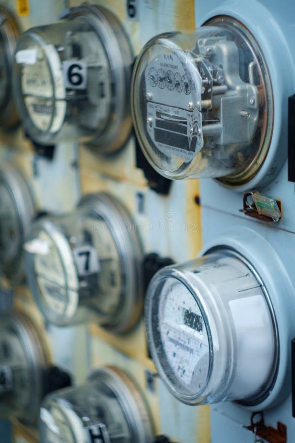 Apartment Electric Meters stock image. Image of usage - 145583023