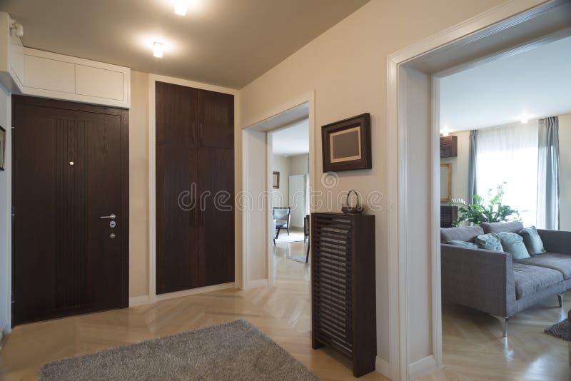 Apartment Entrance Interior with a View To the Rooms Stock Photo ...