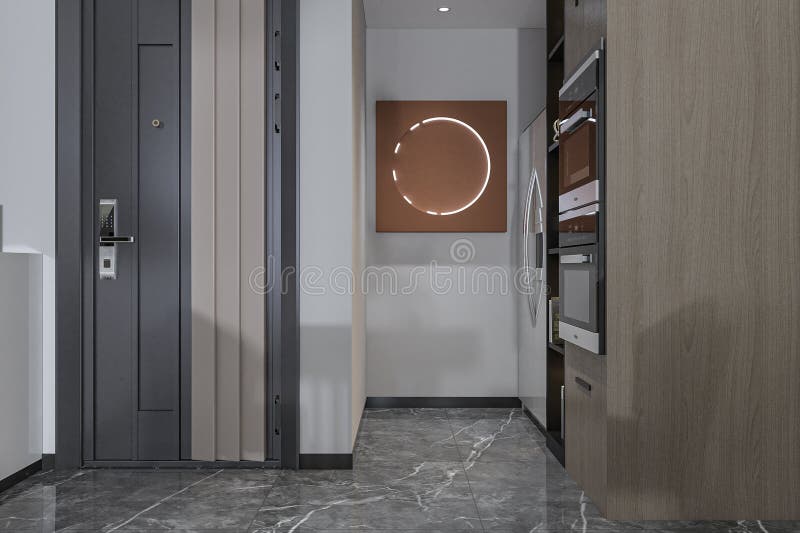 Apartment Entry Space Interior Design in Artistic View in Empty Space ...
