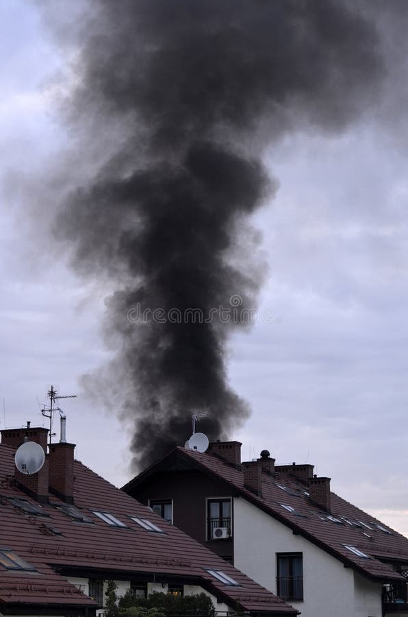 Apartment fire stock image. Image of residential, fire - 73293185