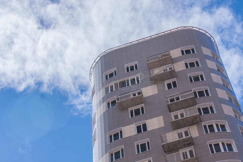 Apartment House in a Horizontal Frame Stock Photo - Image of condo ...