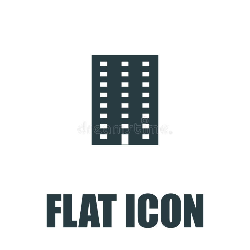 Apartment Icon Flat stock illustration. Illustration of home - 187247431