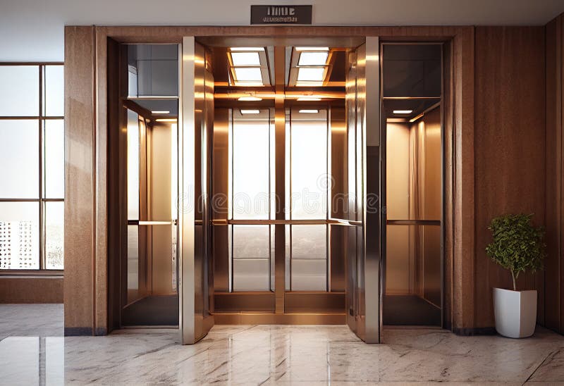 Apartment Interior with Modern Lift. Stock Image - Image of residence ...