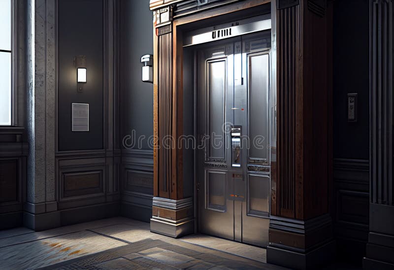 Apartment Interior with Modern Lift. Stock Illustration - Illustration ...