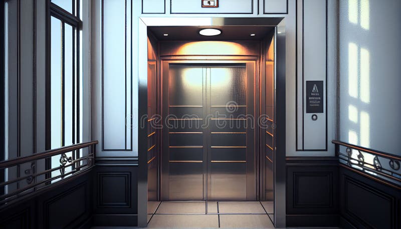 Apartment Interior with Modern Lift. Stock Image - Image of residence ...