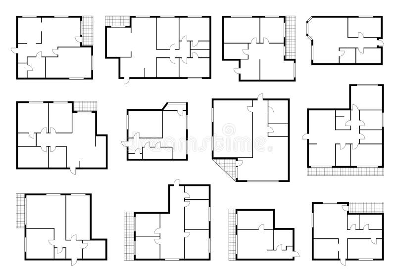 Blueprint Office Building Floorplan Vector Stock Illustrations – 156 ...