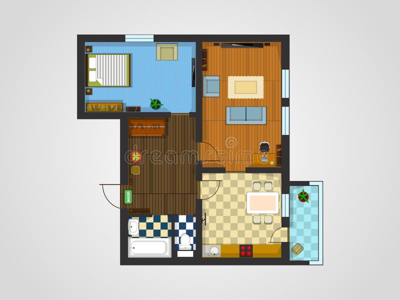 Apartment plan stock vector. Illustration of interior - 70523701
