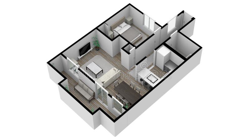 Apartment Plan Layout House. Stock Illustration - Illustration of ...