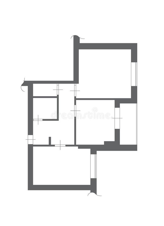 Apartment Plans. House Room Layout. Home Floorplan Stock Illustration ...