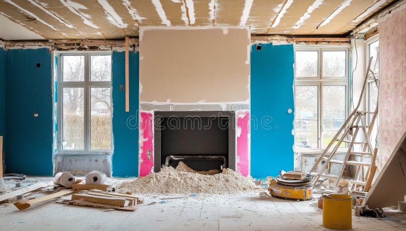 Apartment Renovation Plasterboard Installation, Construction Progress ...