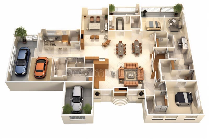 Apartments 3D Design Project. Plan or Redevelopment Stock Photo - Image ...