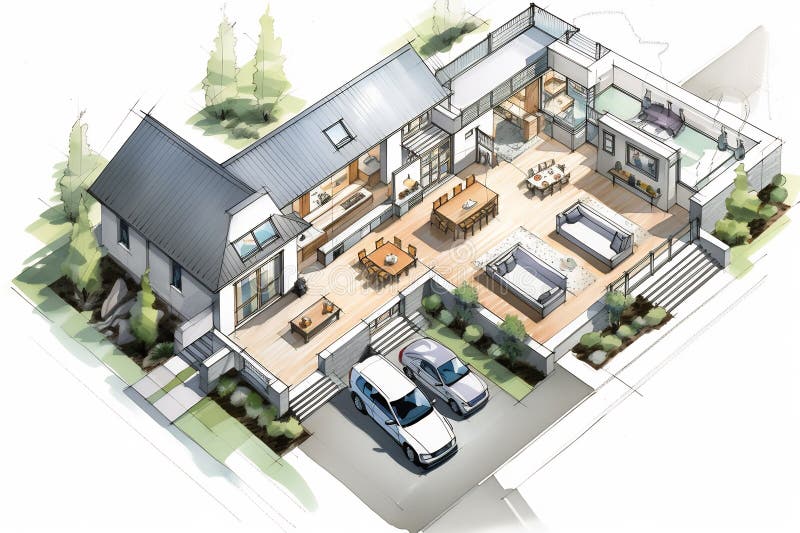 Apartments 3D Design Project. Plan or Redevelopment Stock Photo - Image ...