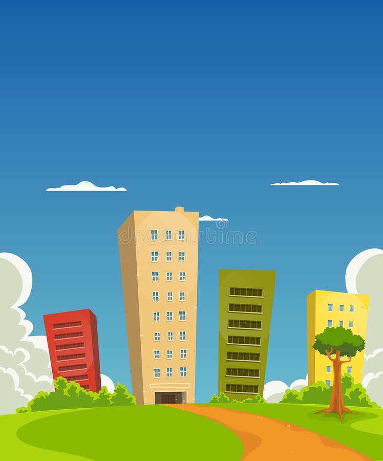 Cartoon Big Building stock vector. Illustration of building - 23258327
