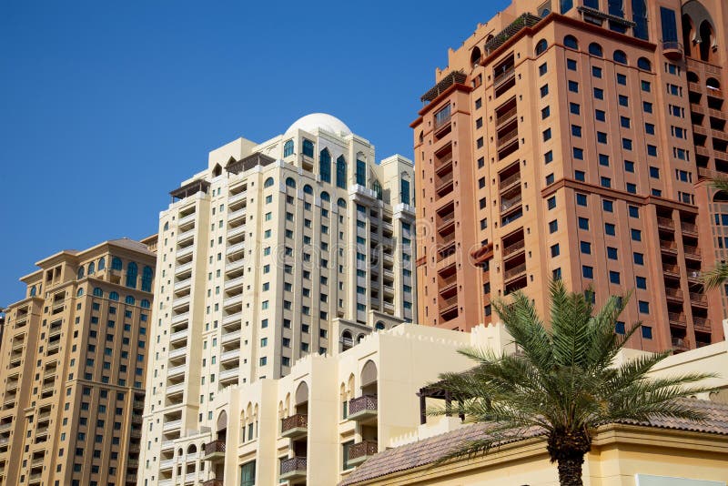 Apartments in the Pearl stock image. Image of home, cityscape - 263638111