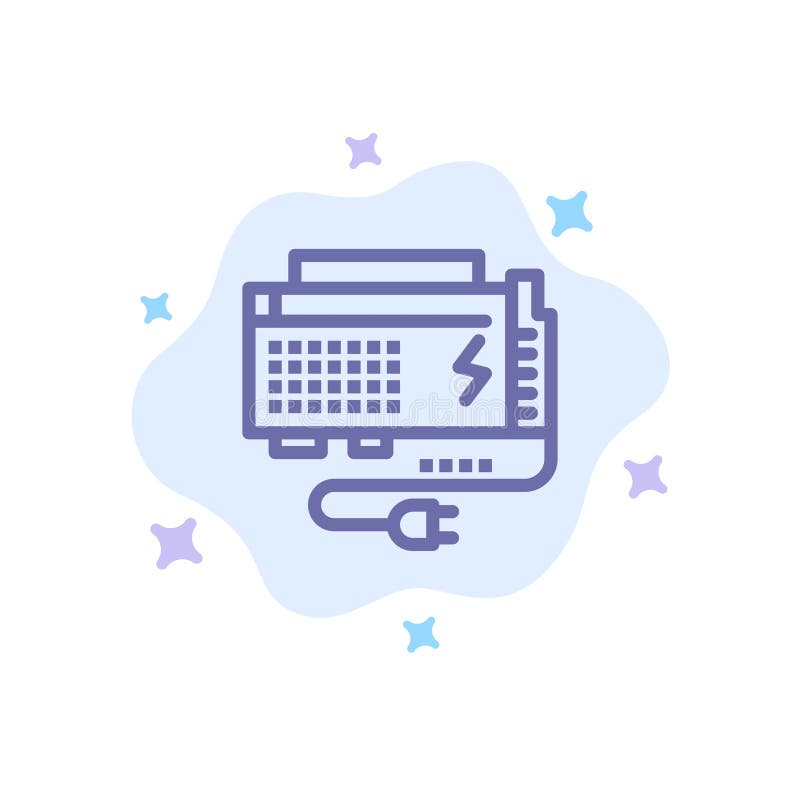 Apc, Battery, Computer, Power, Source Blue Icon on Abstract Cloud ...