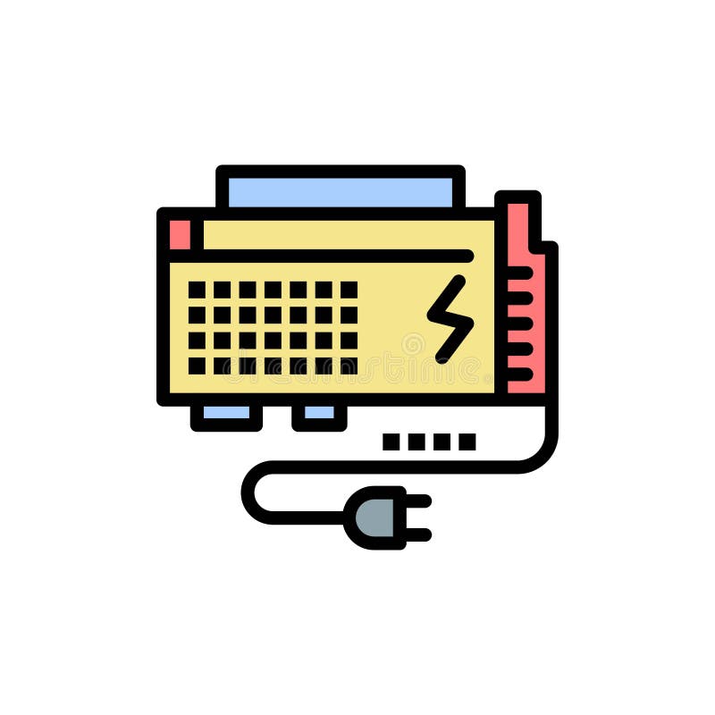 Apc, Battery, Computer, Power, Source Flat Color Icon. Vector Icon ...