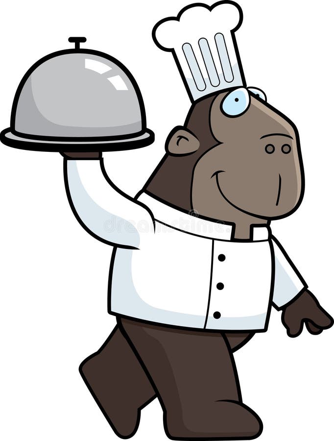 Ape Chef stock vector. Illustration of serving, food - 10884790