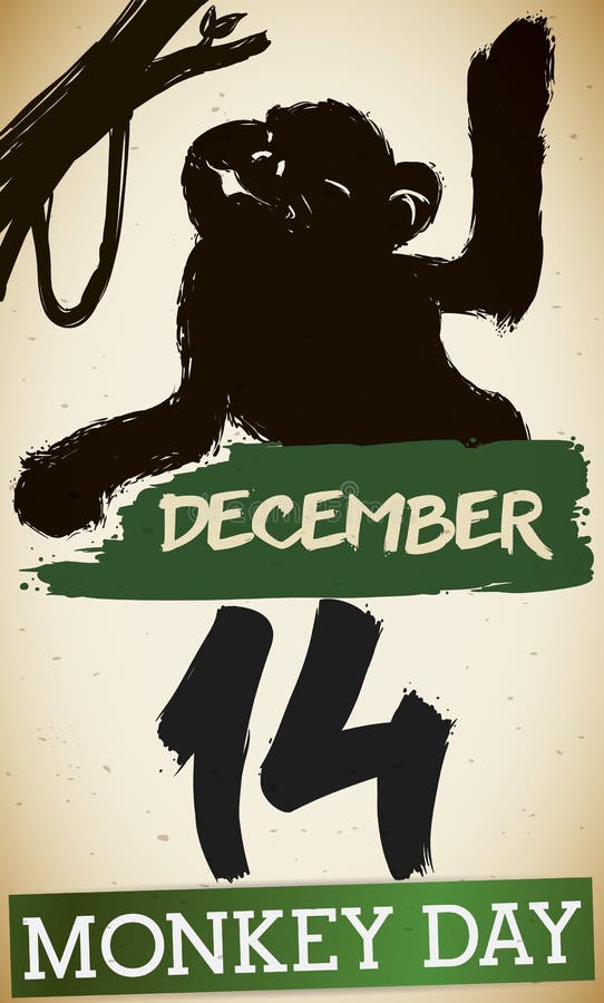 Ape Drawing Saluting at You in Monkey Day, Vector Illustration Stock ...