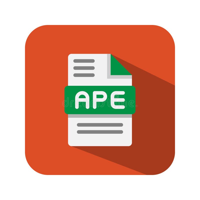 Ape File Audio Icons. Extension, Format, Files Type Icon. Vector ...