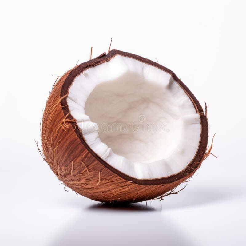 Detailed 8k Photo of Coconut on White Background Stock Illustration ...