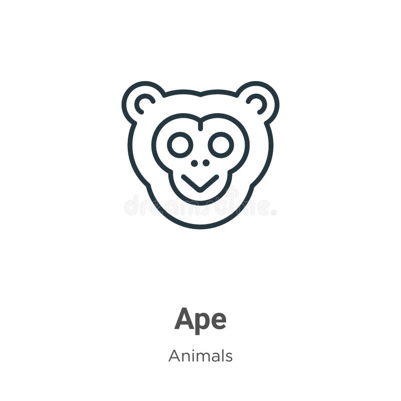 Ape Outline Vector Icon. Thin Line Black Ape Icon, Flat Vector Simple ...