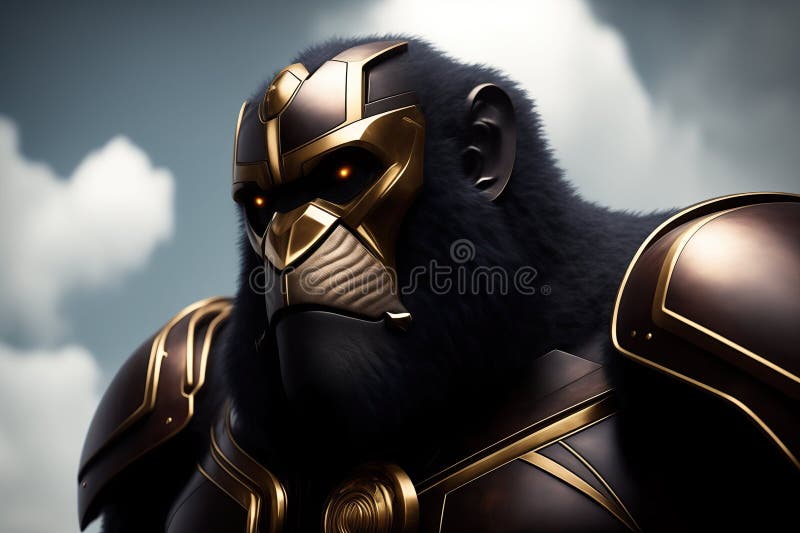 Ape Robot Cyborg Face Portrait Stock Illustration - Illustration of ...