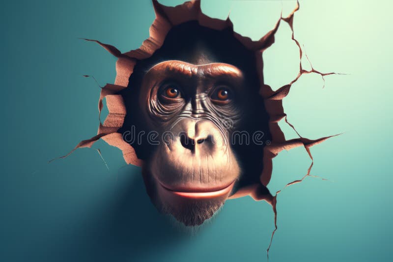 Ape Shocked Espression. Generate Ai Stock Image - Image of primate ...