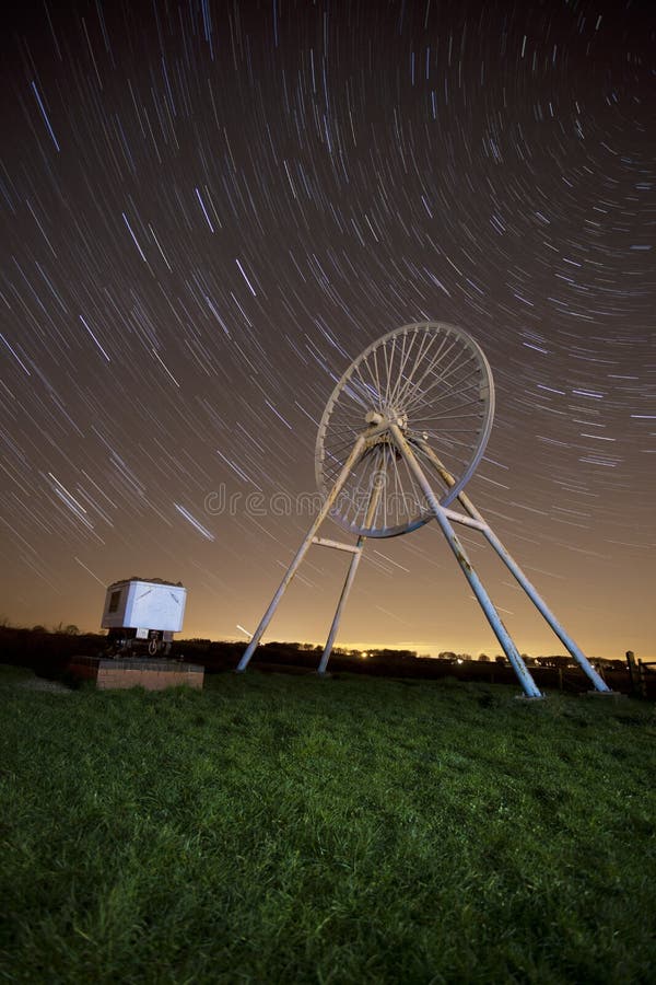 Apedale Memorial Wheel at Night Stock Image - Image of cast, coal: 24331375
