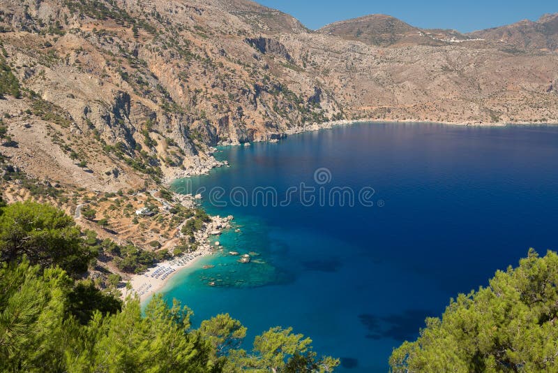 Apella beach, karpathos stock image. Image of apella - 36183145