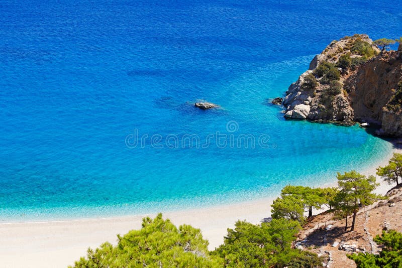 Apella Beach of Karpathos, Greece Stock Photo - Image of shore, beach ...