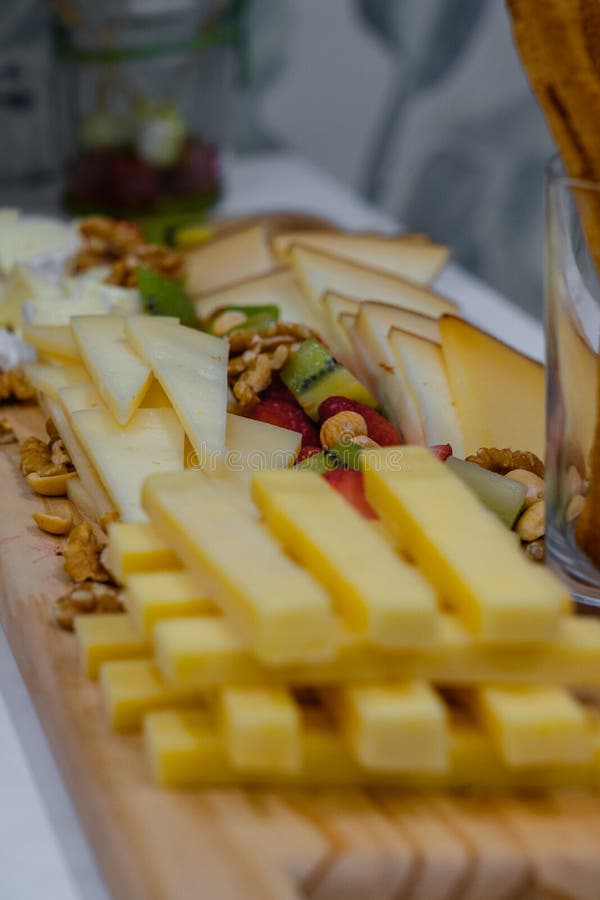 Aperitif with Different Varieties of Cheese Stock Photo - Image of ...