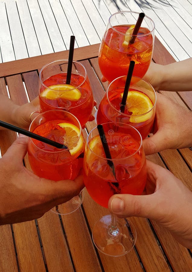 Aperitifs with Delicious Cocktail Stock Photo - Image of friends ...