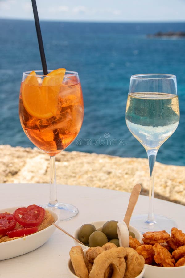 Aperitifs on the Walls of Gallipoli Stock Photo - Image of fresh ...