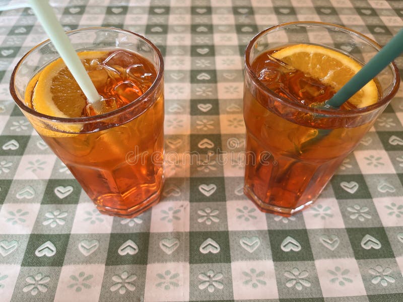 Aperol in a Glass on a Set Table Stock Photo - Image of alcohol ...