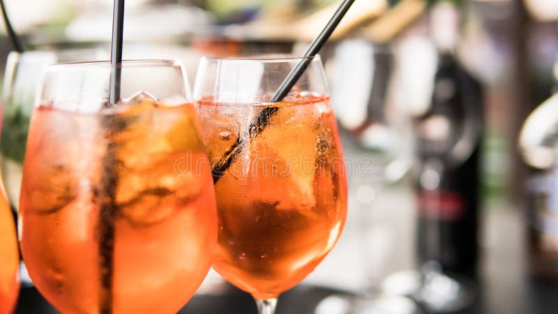 Aperol Spritz Close-up. Summer Party Coctails Stock Image - Image of ...