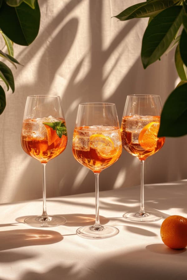 Aperol Spritz Cocktail in a Clean, Minimalistic Setting Stock Image ...